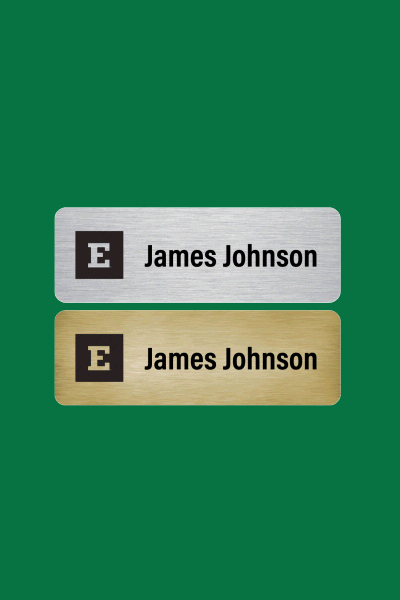 EMU Official Laser Engraved Block E Namebadge 1"x3" - EMU8 | Stadium Trophy